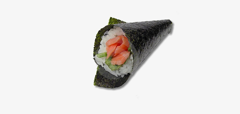 Raw Rolls Or Hand Roll - Salmon Sushi Hand Roll - 409x309 PNG Download ...