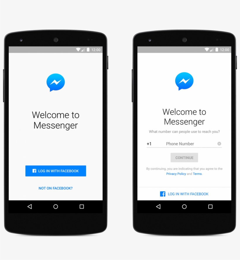 Facebook Messenger Signup - Phone Number Login Android - 1200x1244 PNG ...