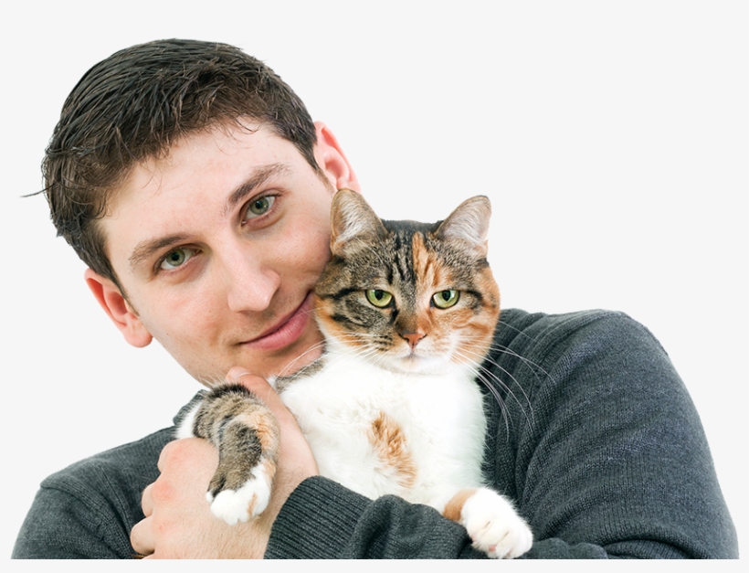 Person With A Pet - Men With Cats Calendar - 1200x600 PNG Download - PNGkit