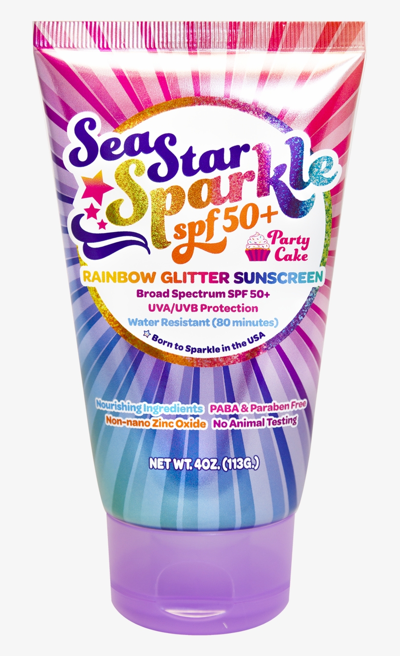 Seastar Sparkle Spf50 Party Cake With Rainbow Glitter - Glitter ...