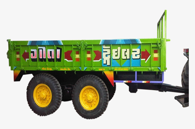 Download Transparent Tractor Trailer - 4 Wheel Tractor Trolley - PNGkit