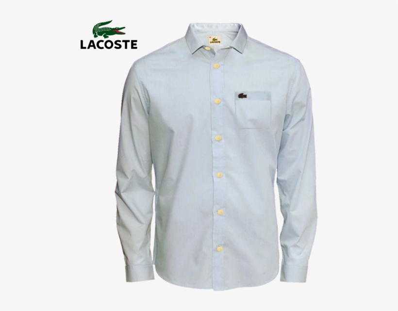 ~lacoste Bold Buttons Classic Long Sleeves Blue Shirt - Lacoste ...