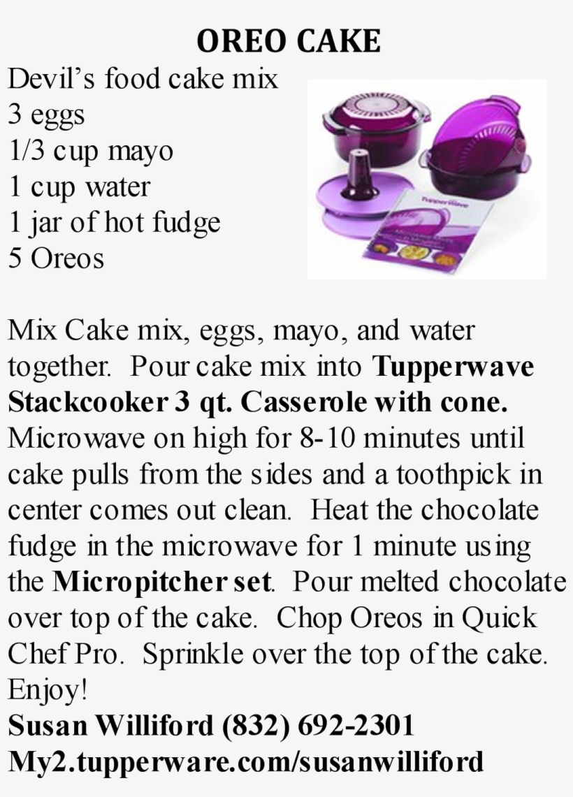 Tupperware Oreo Cake - Tupperware Microwave Rice Cooker Recipes ...