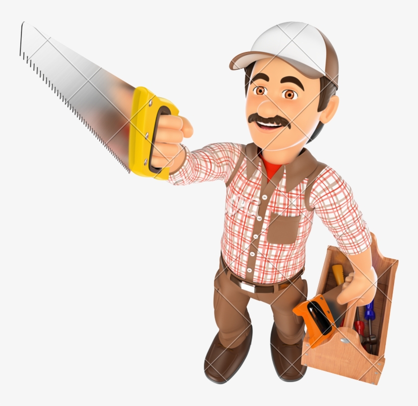 Picture Black And White Stock Carpenter Clipart Tool - 3d Cartoon ...