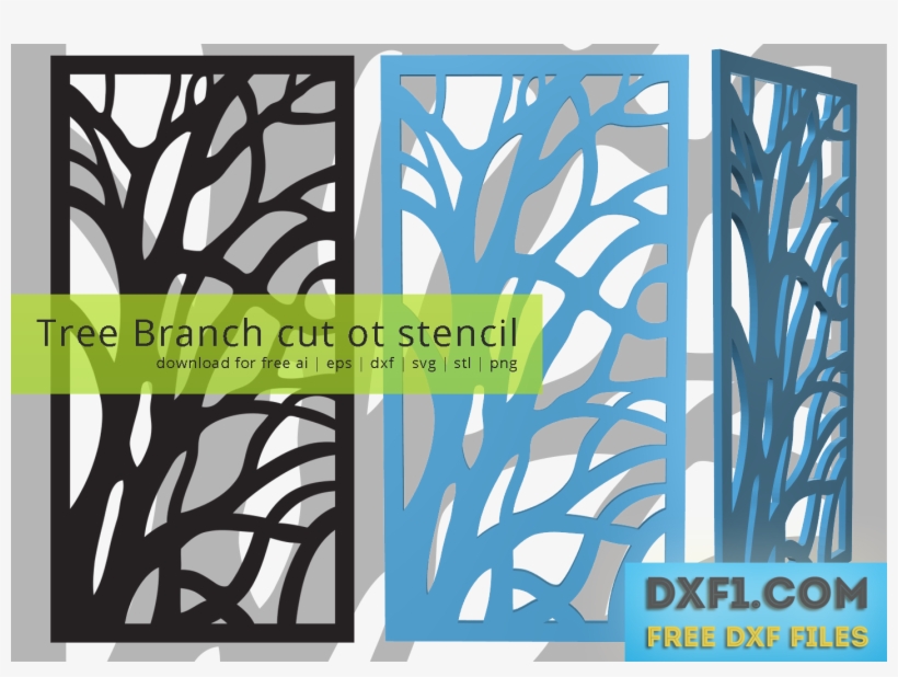 Tree Branch Cut Ot Stencil - Autocad Dxf - 1424x1004 PNG Download - PNGkit