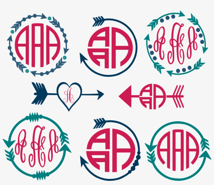 Arrow Circle Monogram Frame Cut Files - Monogrammed Shirt - Arrow ...