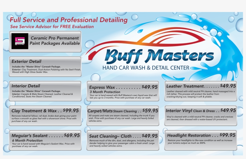 Buff Masters Detailing Prices - Price - 1024x614 PNG Download - PNGkit