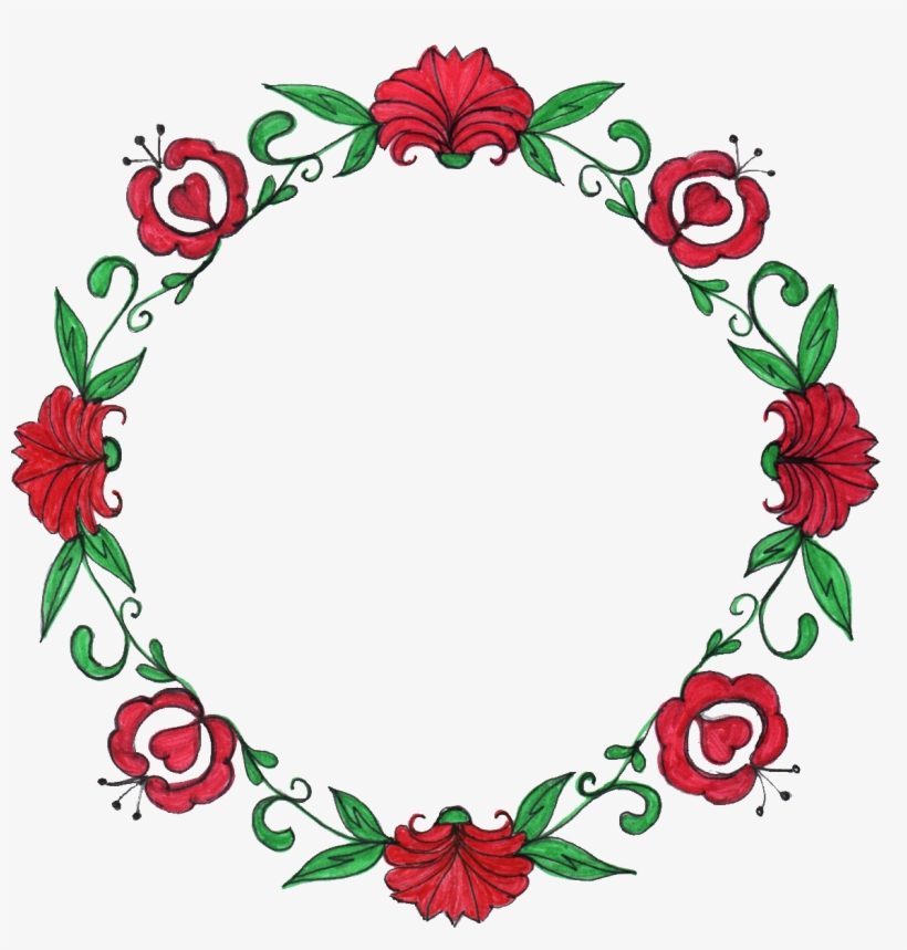 Red Flower Clipart Circle Flower - Flower Circle Frame Png - 1168x1167 ...