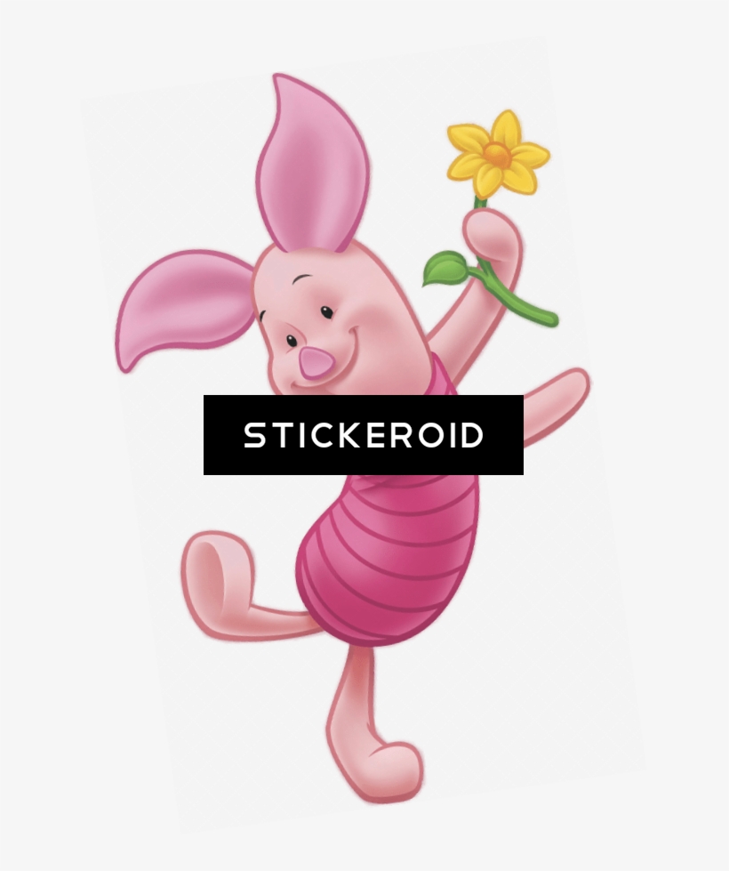 Piglet With Flower - Disney Jumbo Piglet Dimensional Sticker - 639x899 ...