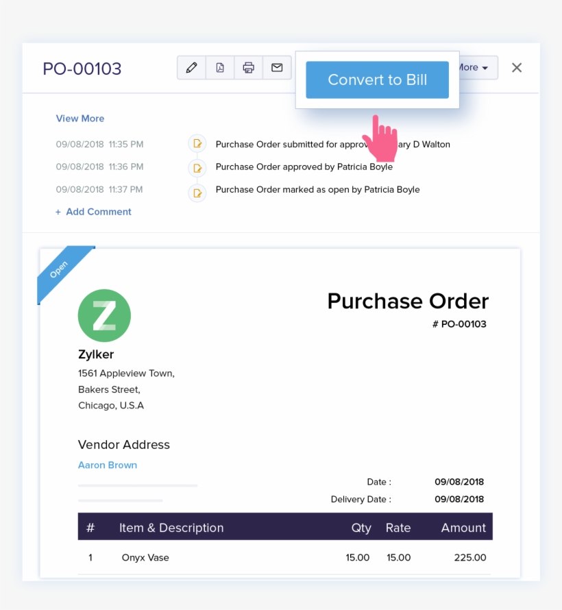 Convert Purchase Orders Into Bills - Invoice - 1540x1597 PNG Download - PNGkit