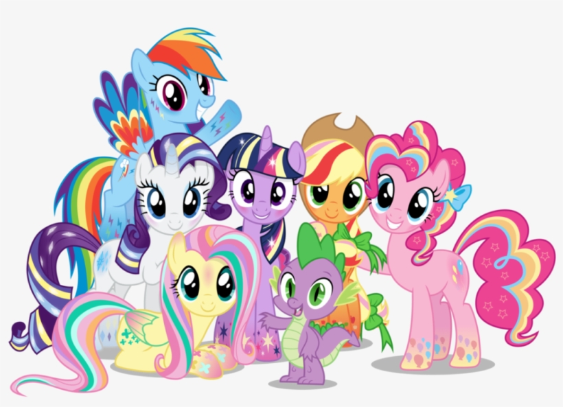 My Little Pony Characters Transparent Image - Mlp Mane 6 And Spike ...