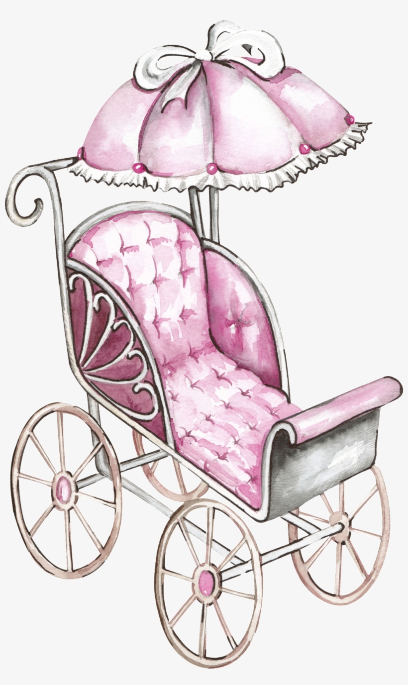 Pink Pram Watercolor Hand Painted Transparent - 1024x1670 PNG Download ...