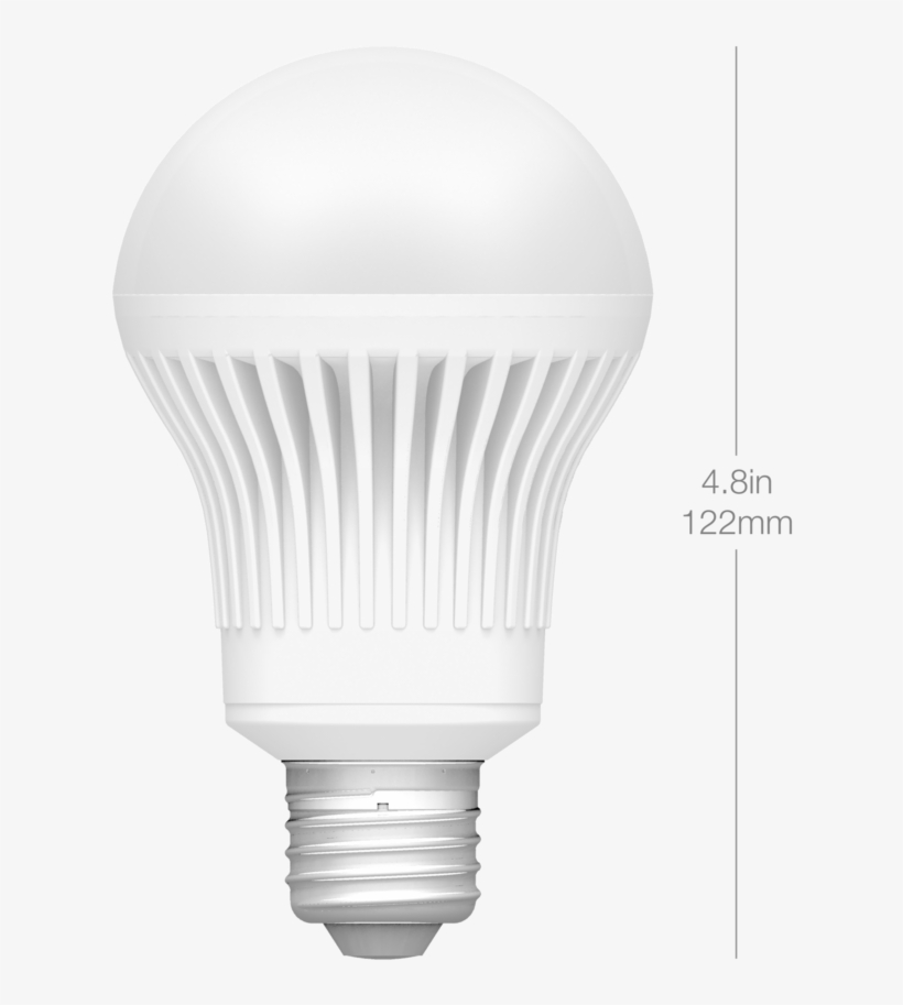 Download Transparent Dimensions A19 Front - Incandescent Light Bulb ...