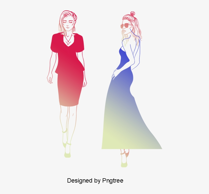 Download Transparent Female Fashion Illustrator Vector Material, Trend ...