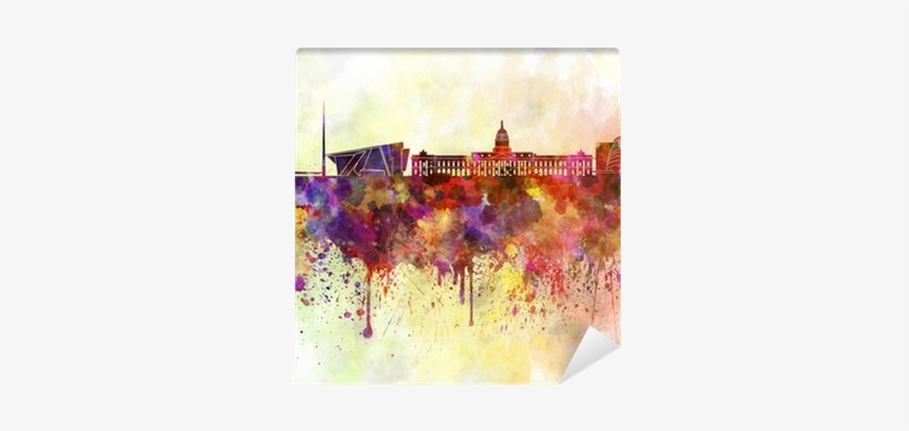 Dublin Skyline In Watercolor Background Wall Mural - Art Print ...
