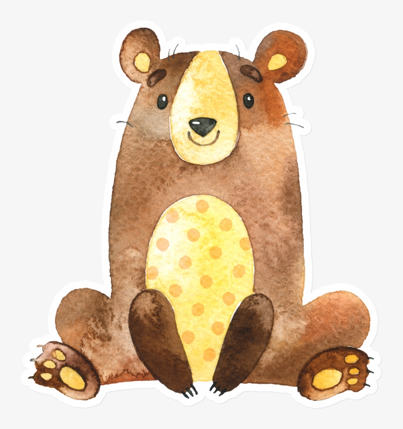 Sticker That Kick Ass Watercolor Bear - Woodland Animals Invitation ...
