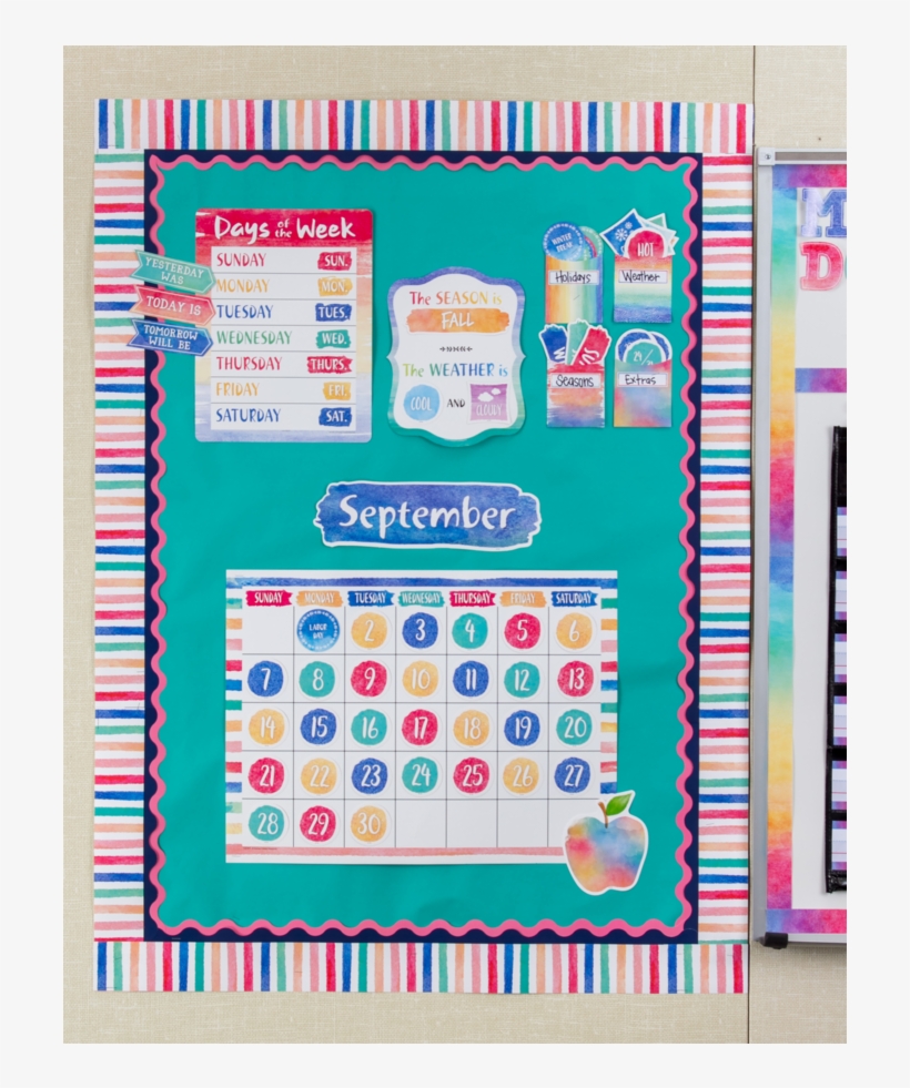 Download Transparent Watercolor Calendar Bulletin Board Display Set ...