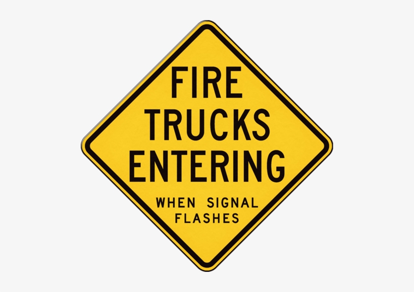 Fire Trucks Entering Sign - Pedestrian Crossing Sign - 500x500 PNG ...