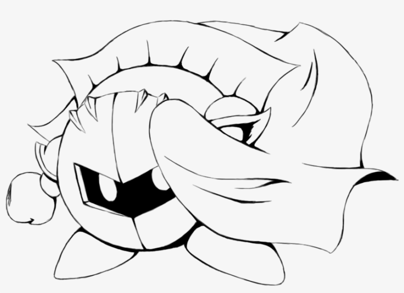 Meta Knight Lineart By Knighta - Meta Knight Lineart - 985x778 PNG ...