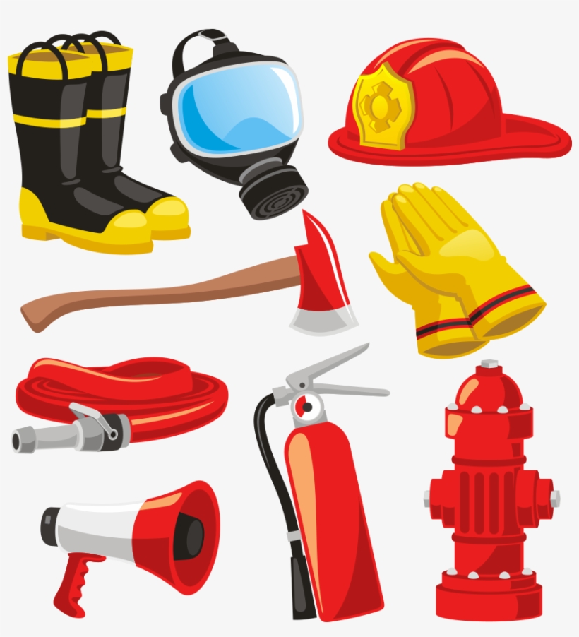 Firefighters Helmet Bunker Gear Engine Clip Art - Fire Equipment Clip ...