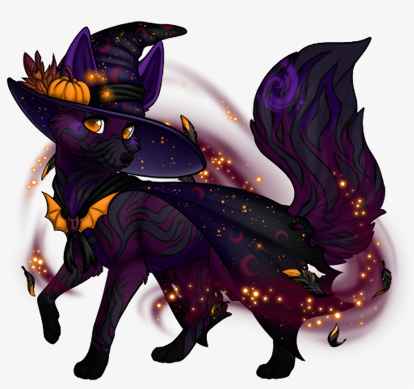 Cute Animal Animals Wolf Fox Witch Halloween Scary - 1024x1024 PNG ...