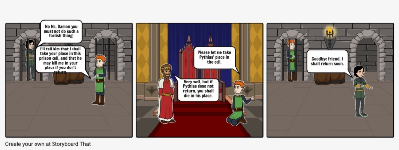 Damon And Phythias - Cartoon - 1164x385 PNG Download - PNGkit