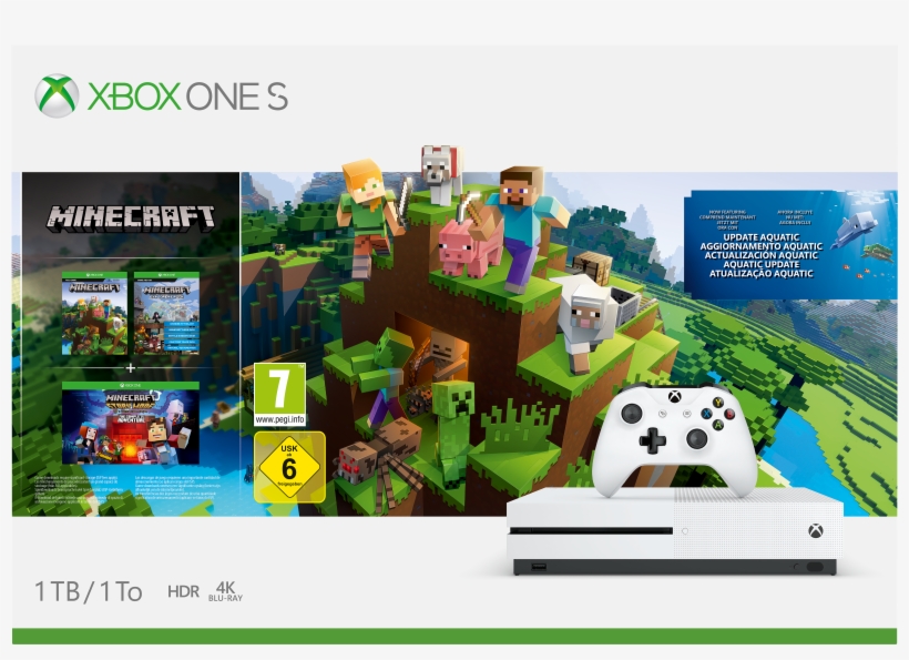 Xbox One S 1tb Minecraft Bundle - 8000x6000 PNG Download - PNGkit