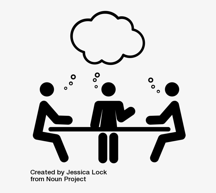 Image Illustration Of People At A Table Working Together - Icon ...