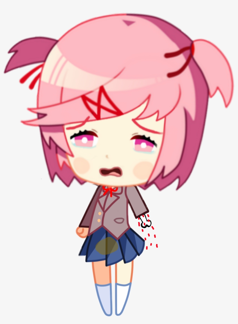 She Lost Part Of Her Arm, And She Peed A Little Bit - Doki Doki Literature Club Natsuki Chibi ...