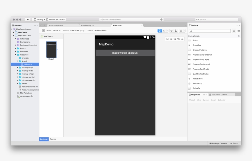 Android Ui Designer - Ide Xamarin Studio - 3104x1842 PNG Download - PNGkit