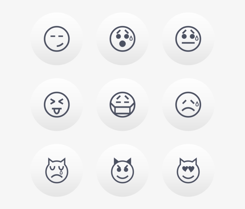 Classic Emoticons Icon In Style Flat Circle Blue Gray - Emoji Domain ...