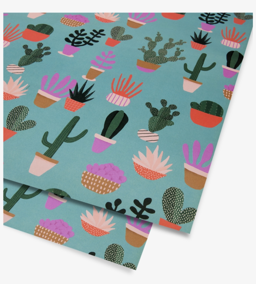 Cactus Gift Wrap - Papel O Cartulinas Con Dibujos De Cactus - 1400x1500 ...