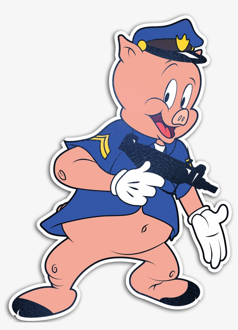 Download Transparent That's All Folks Sticker Porky, The Machine Gun ...