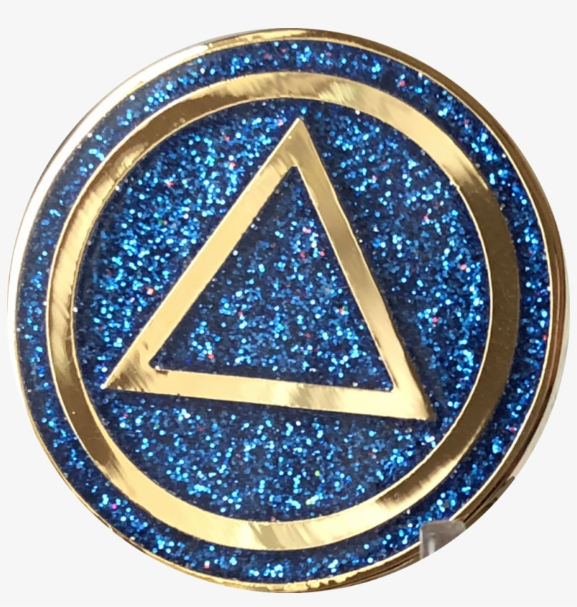 Aa Circle Triangle Logo Reflex Blue Glitter Gold Plated - Gold-filled ...