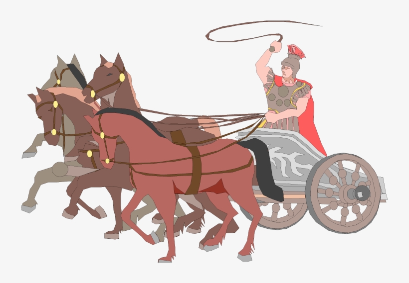 Horses With Man And Chariot Image From Www - Roman Chariot Png ...