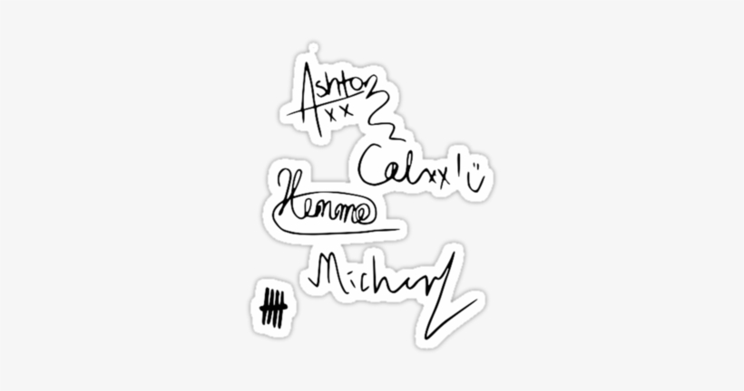 Download Transparent "5sos Signatures " Stickers By New1dmerch ...