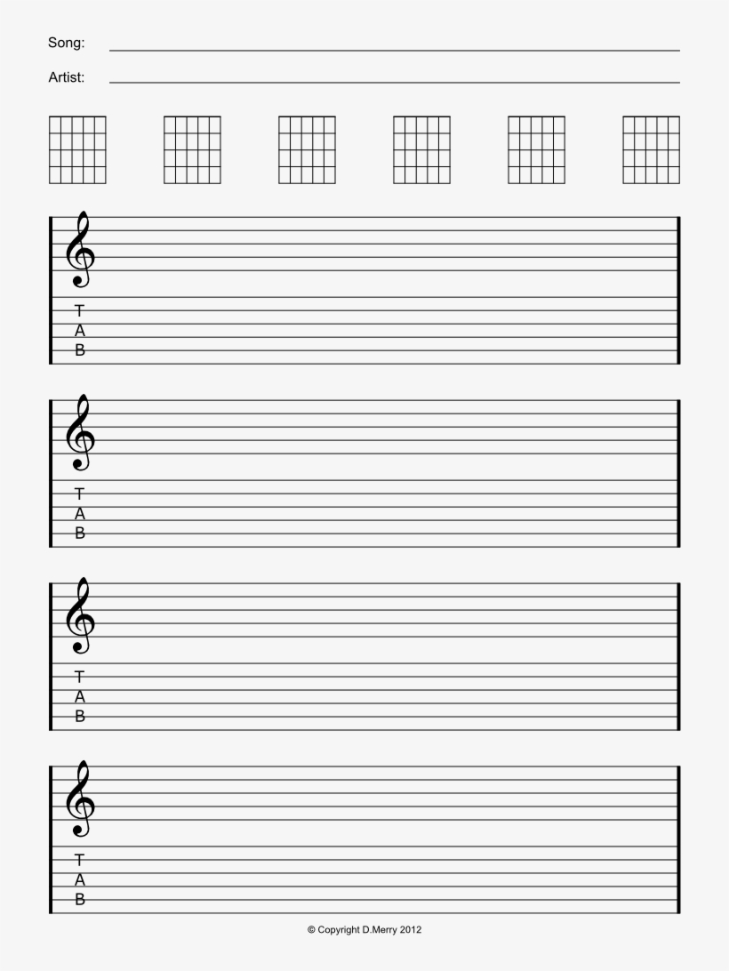 Download Transparent Blank Guitar Staff And Tab Paper - Parallel - PNGkit