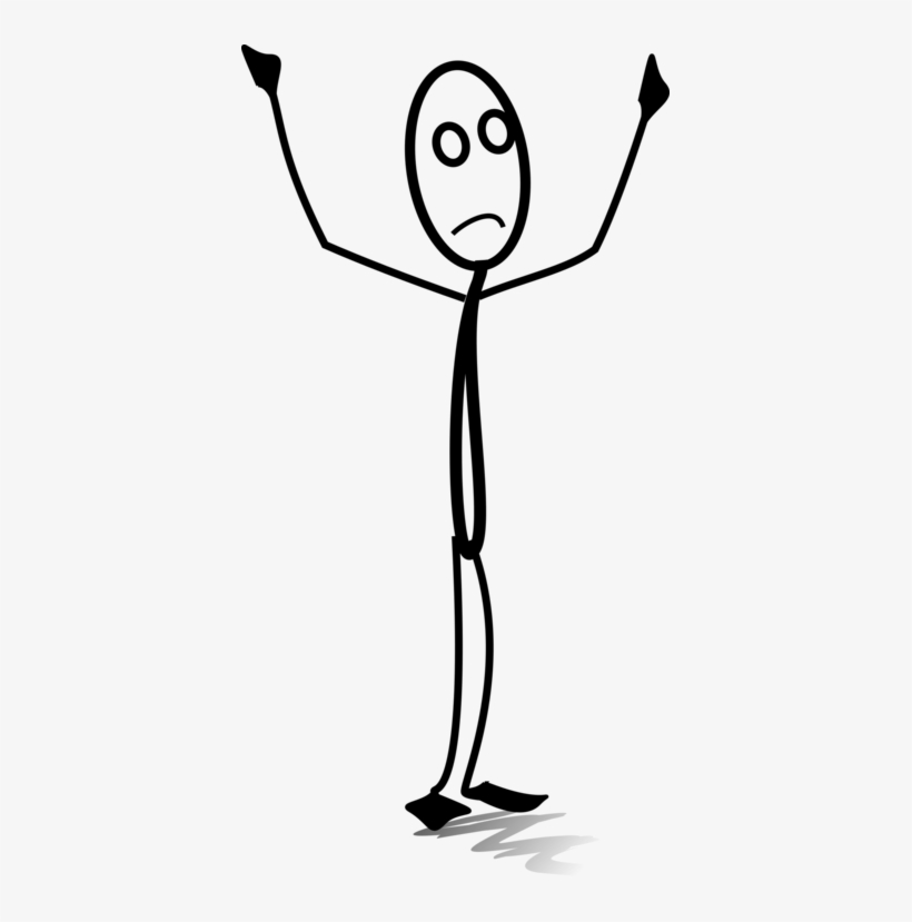 Stickman - Stick Man With Hands Up - 306x596 PNG Download - PNGkit