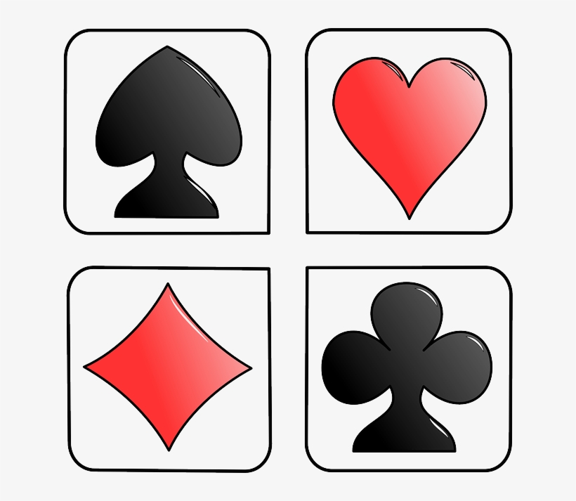 Card Clipart Diamond - 4 Symbols In Cards - 640x633 PNG Download - PNGkit