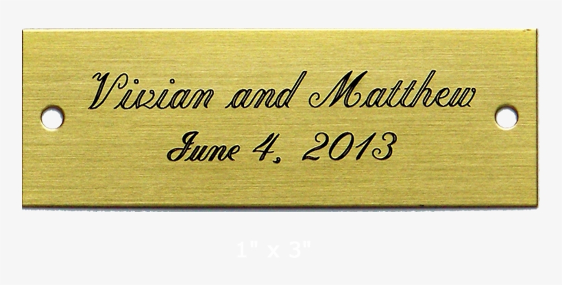 Large Rectangle Nameplate With 2 Holes And Screws - Calligraphy ...