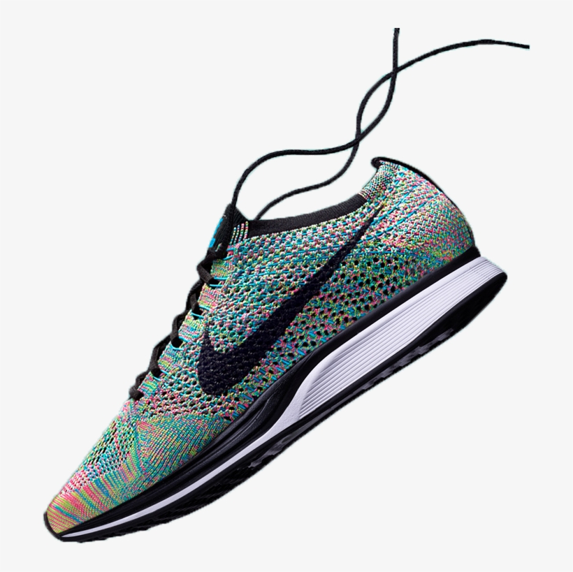 Nike Flyknit Racer - Sneakers - Green/black-blue/pink - 698x739 PNG ...
