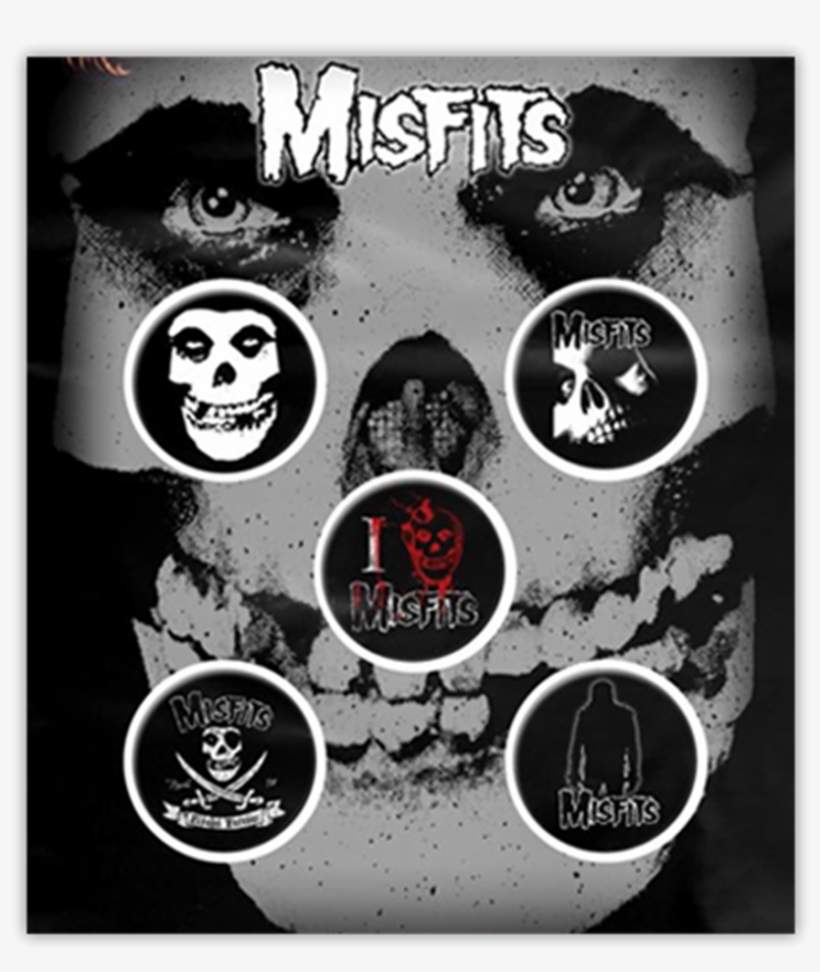 Img - Misfits Button Badge Pack: Skull - 1000x1000 PNG Download - PNGkit