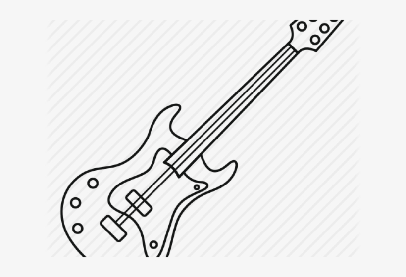 Electric Guitar Outline - 640x480 PNG Download - PNGkit