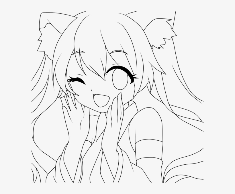 Hatsune Miku - Line Art Hatsune Miku - 600x600 PNG Download - PNGkit