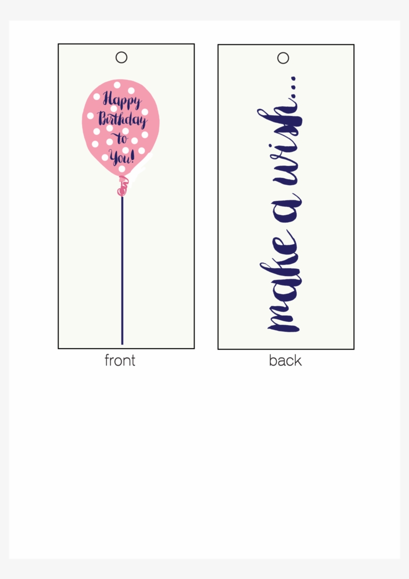 Birthday Balloon Gift Tag - 1000x1429 PNG Download - PNGkit
