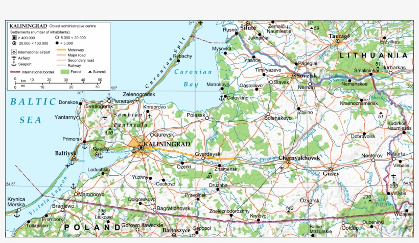 Kaliningrad Oblast Map - 2000x1066 PNG Download - PNGkit