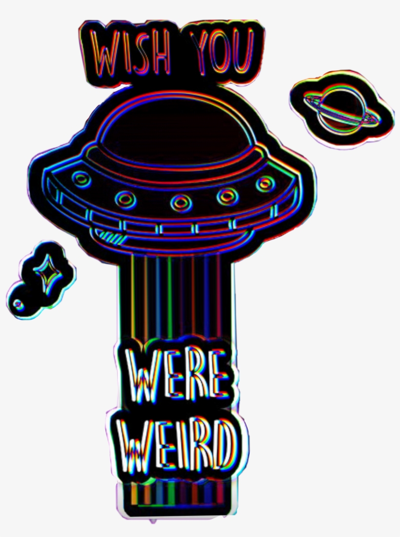 Download Transparent Alien Neon Spaceship Grunge Aesthetic Space Tumblr ...