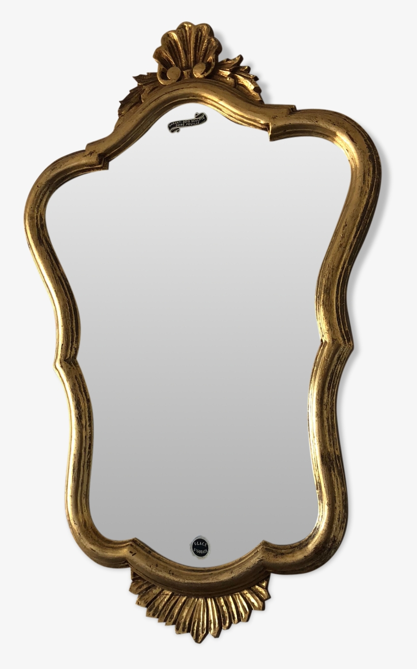Vintage Mirror 1950 70x45cm Golden Wood - Antique - 1457x1457 PNG ...