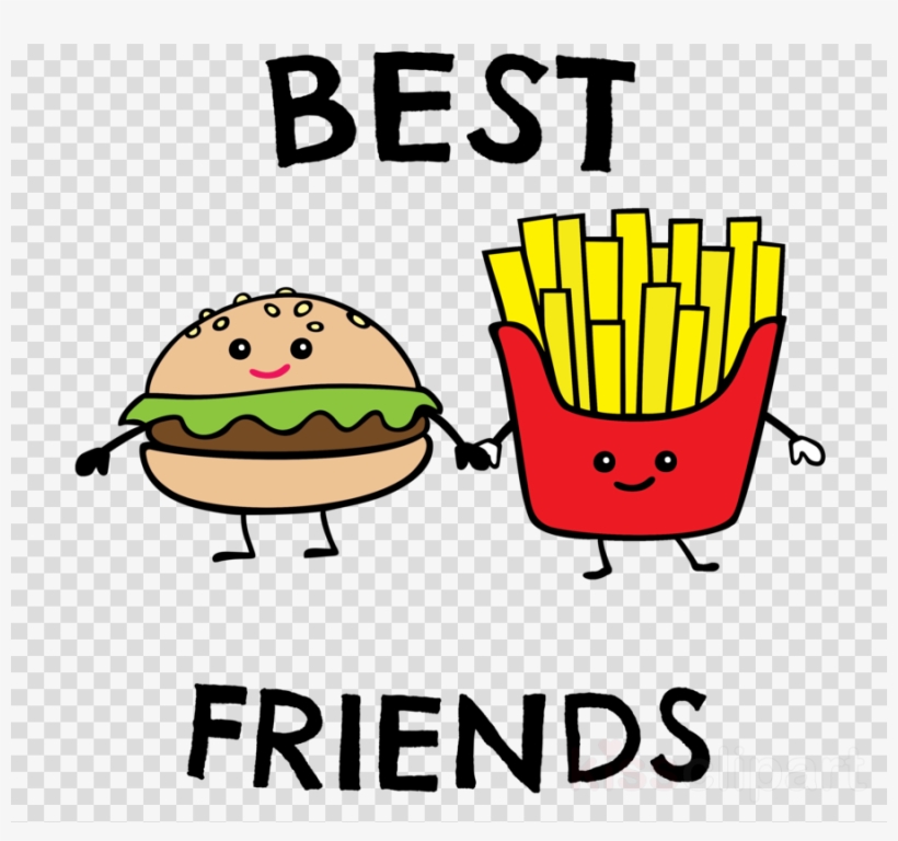 Download Best Friends French Fries Hamburger Clipart - Best Friends ...