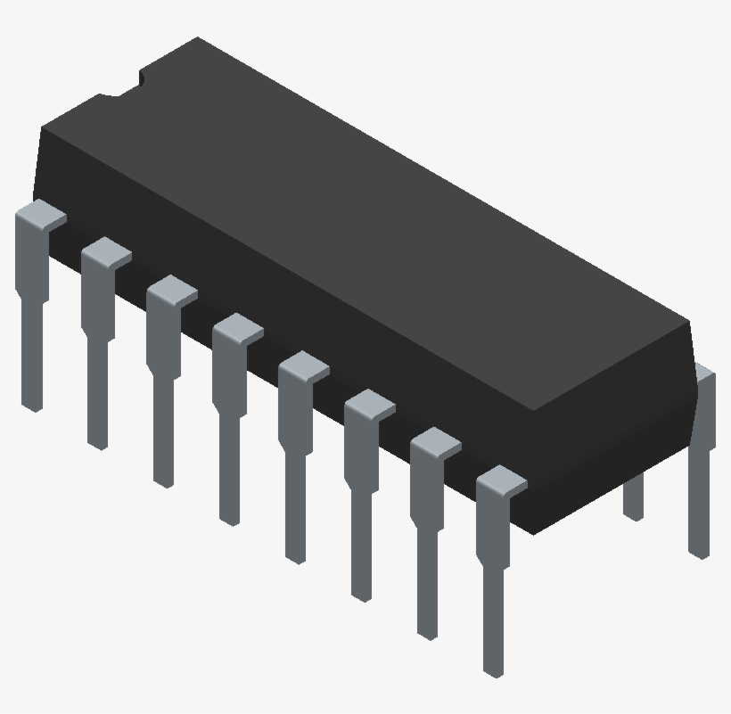 Cd40193be - Texas Instruments - 3d Model - Dual In - Dual Inline ...